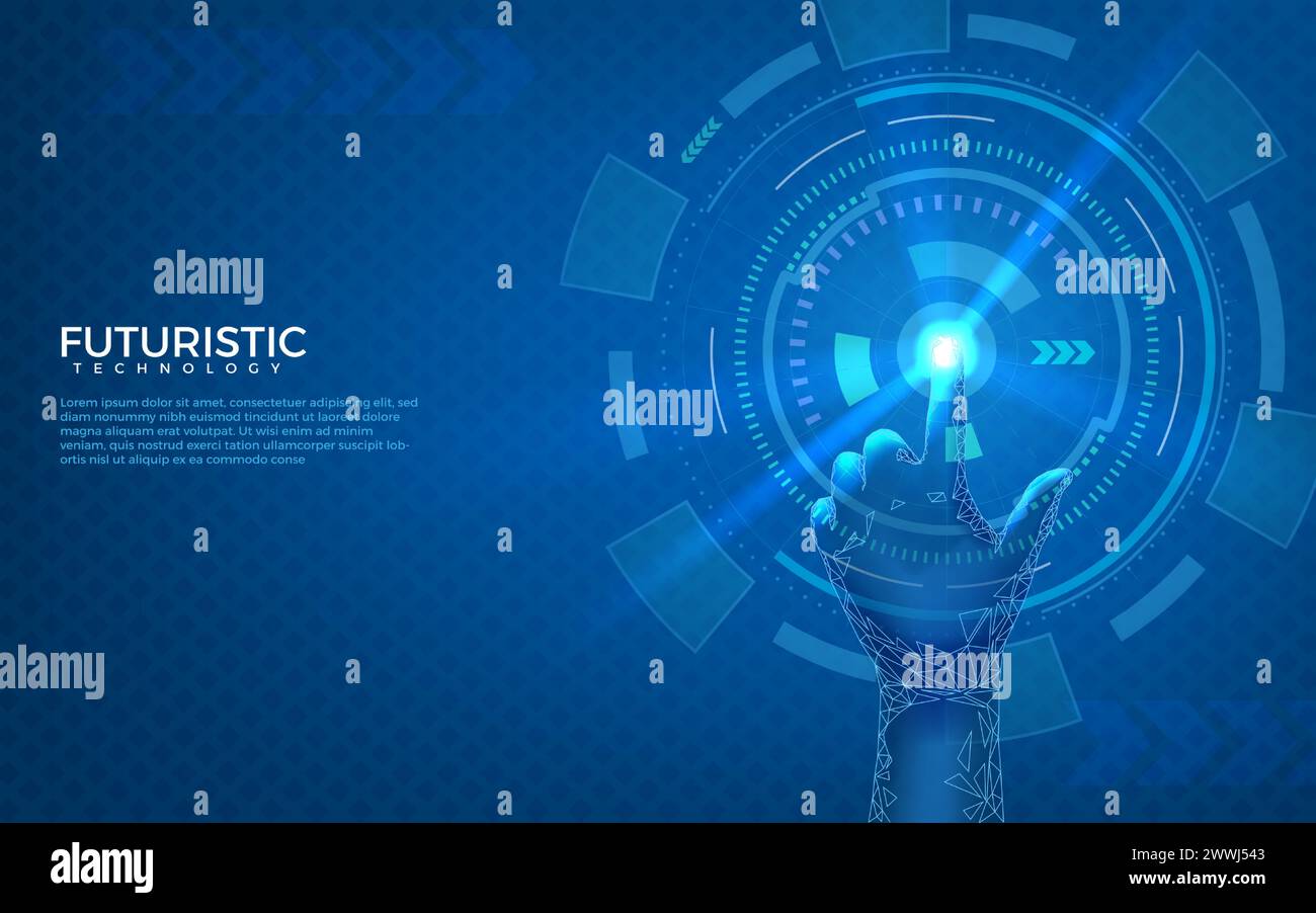 Pushing button science Stock Vector Images - Alamy