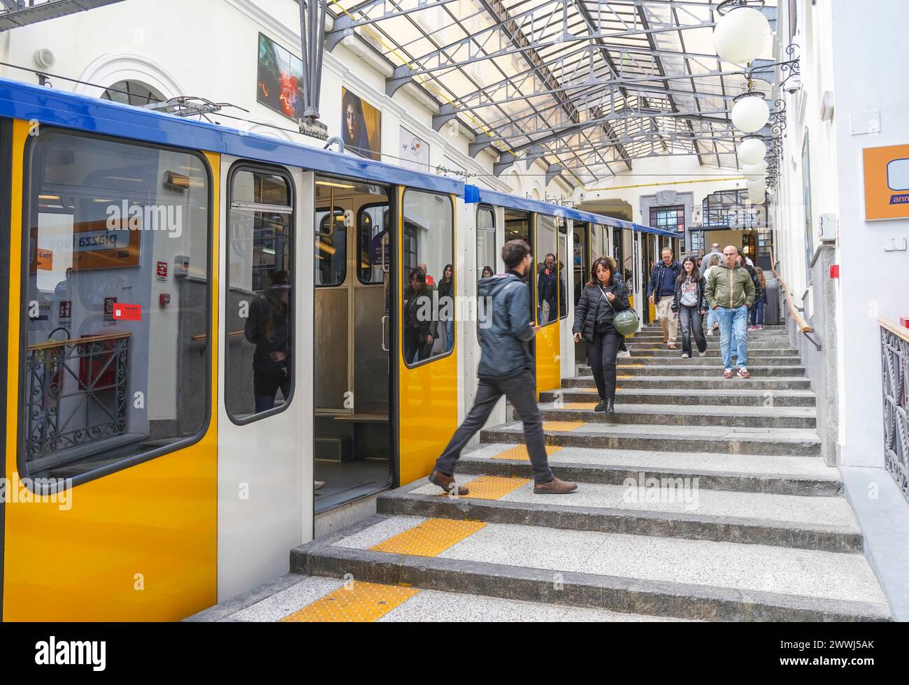 Funicular Naples, Central Funicular connecting Vomero, Via Toledo ...