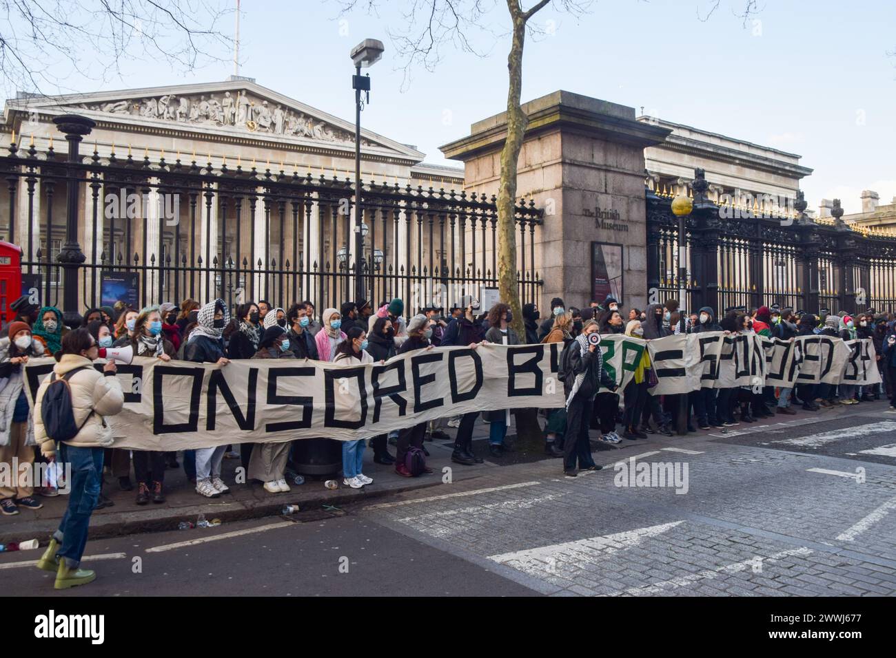 London, UK. 24th March 2024. Pro-Palestine protesters gather outside ...