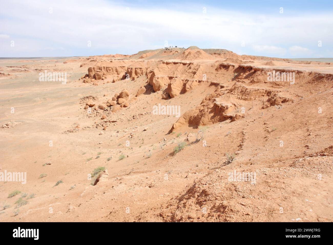 View on Bayanzag Flaming Cliffs on the Mongolian Gobi desert containing ...