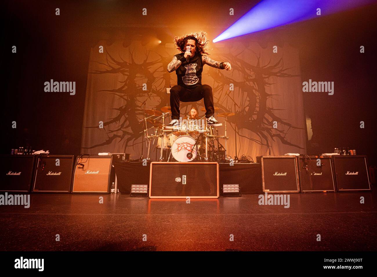 Copenhagen, Denmark. 23rd Mar, 2024. The Danish death metal band Baest ...