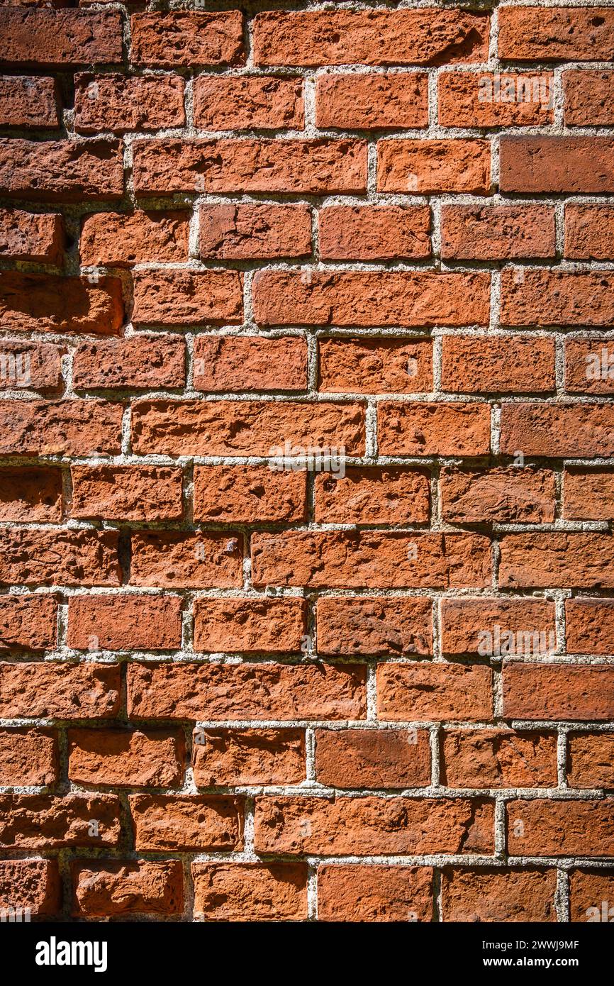 Big full frame background of detailed old red brick wall with copy ...