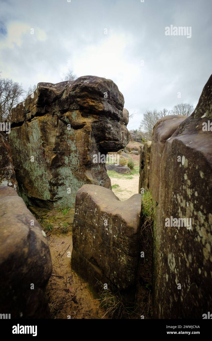 Ancient Sandstone rock formations at Tunbridge Wells Rusthall Common ...