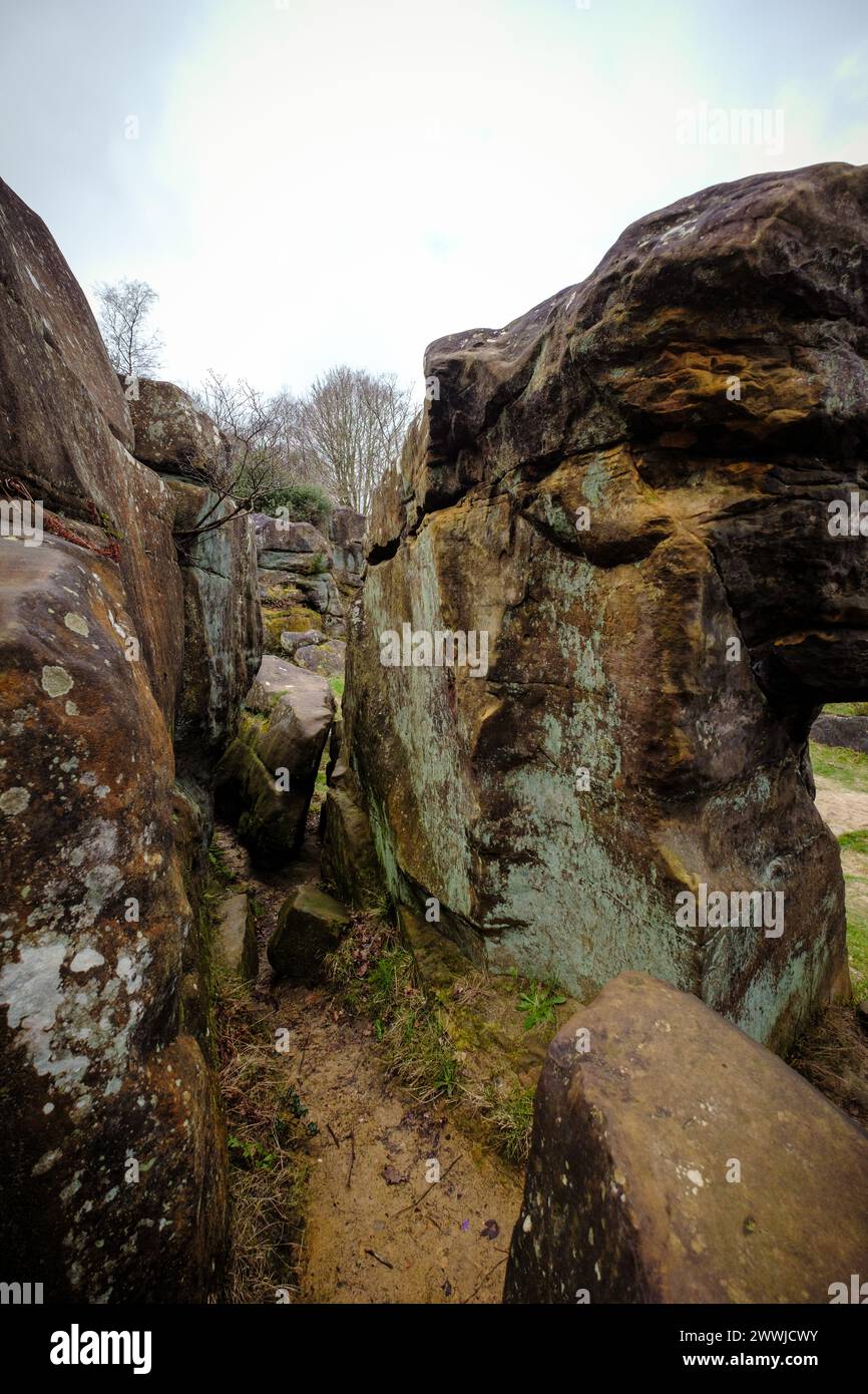 Ancient Sandstone rock formations at Tunbridge Wells Rusthall Common ...