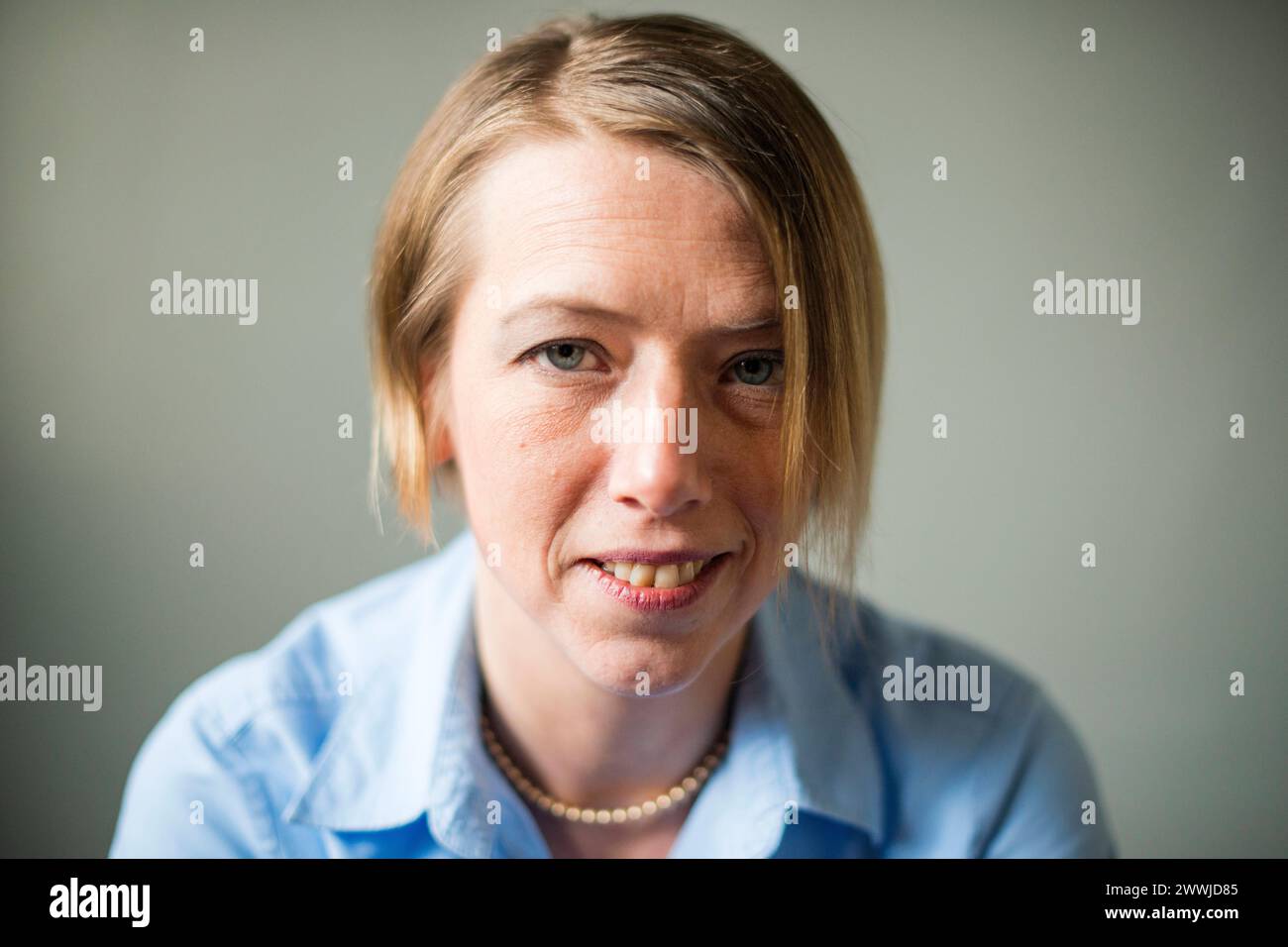 Headshot attractive, blond woman Tilburg, Netherlands. Headshot of am ...