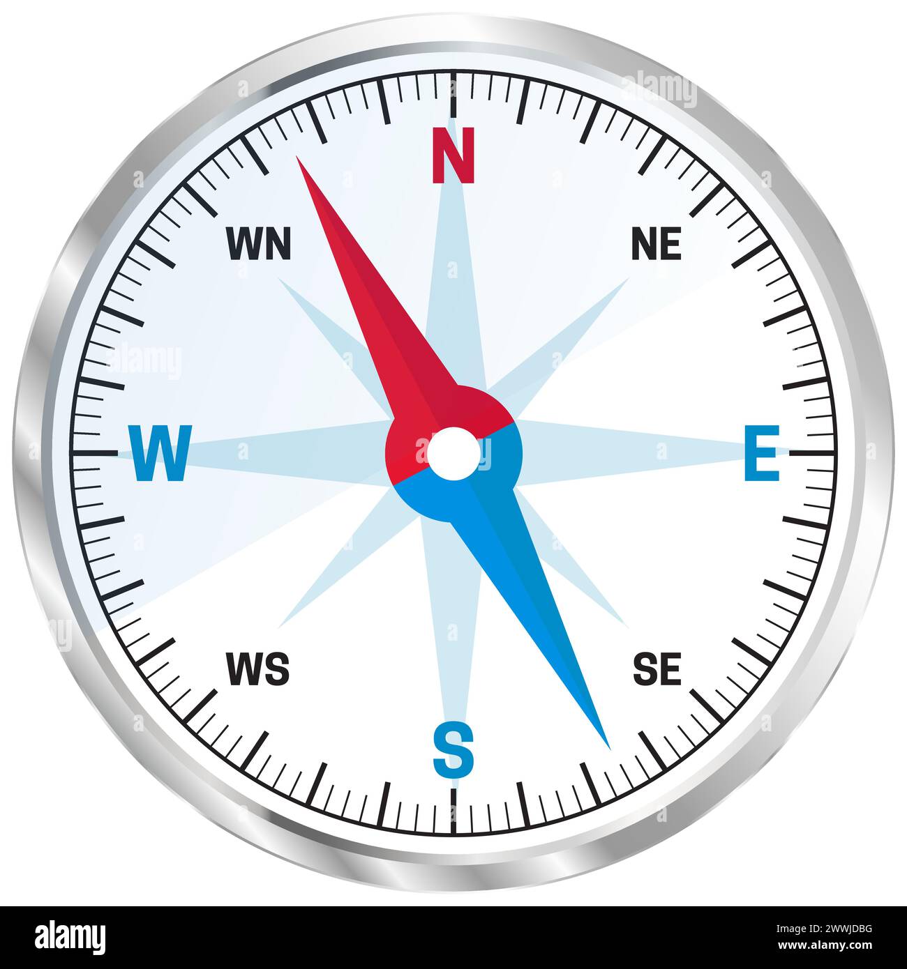 Silver Compass Illustration Isolated on White Background Stock Vector ...