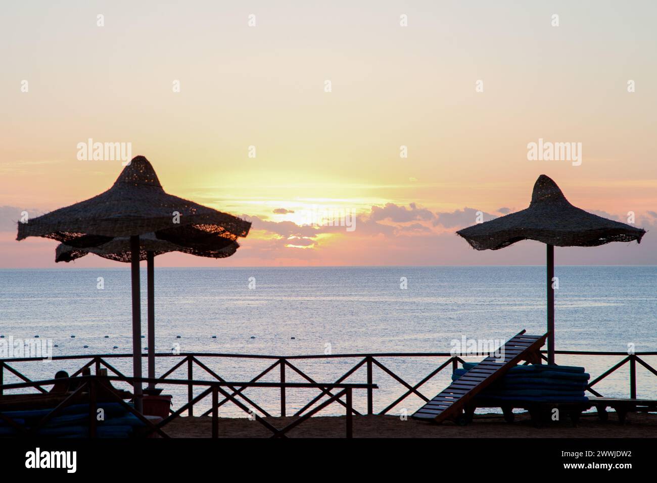 Sunrise Over Infinity Pool And The Red Sea Stock Photo - Alamy