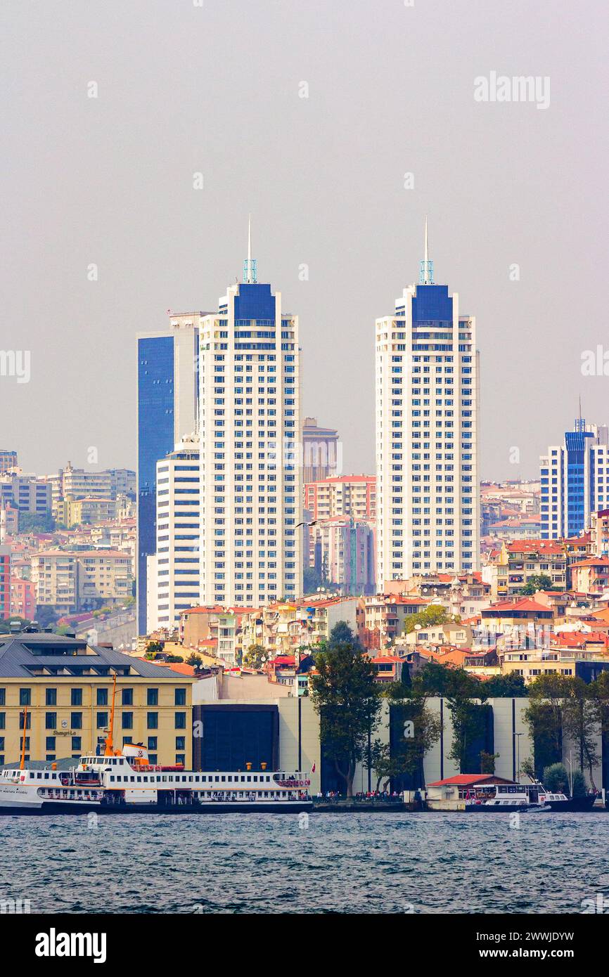 istanbul, turkey - 18 aug, 2015: skyscrapers in the far distance of the ...