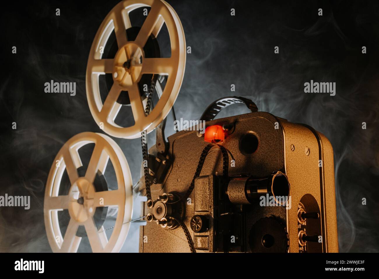 Obsolete film projector, retro home theatre entertainment. Nostalgia ...