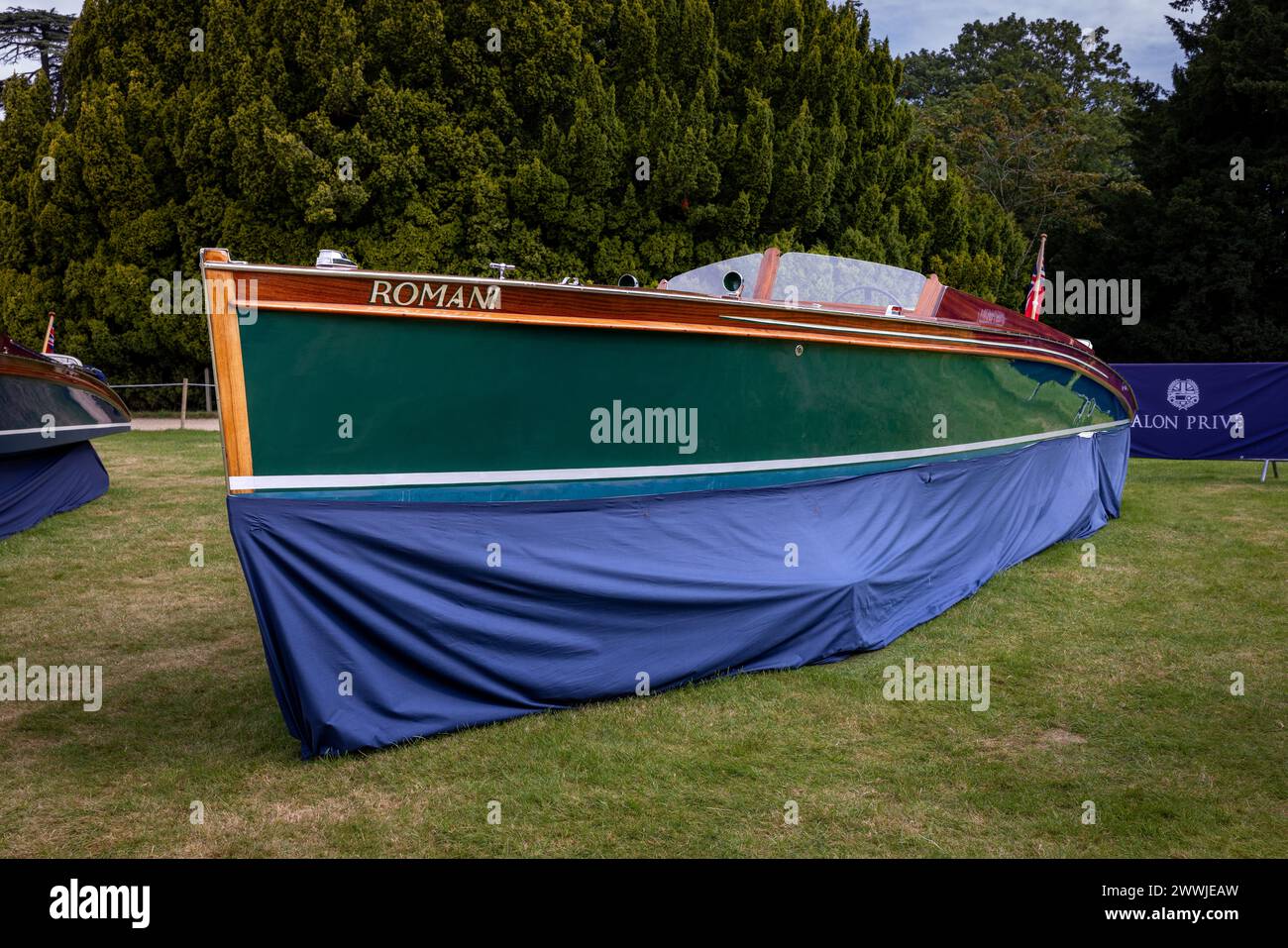 1934 Andrews 30ft Slipper Stern Launch, on display at the Salon Privé ...