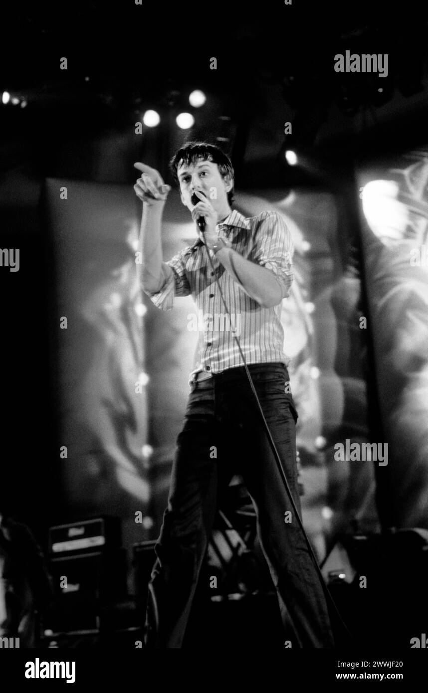 JARVIS COCKER, DIFFERENT CLASS TOUR, 1996: Jarvis Cocker of the band Pulp playing at Cardiff ...