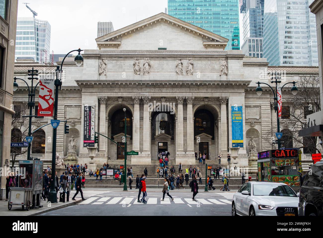 New York Public Library Facade New York City, USA. Facade of the Public ...