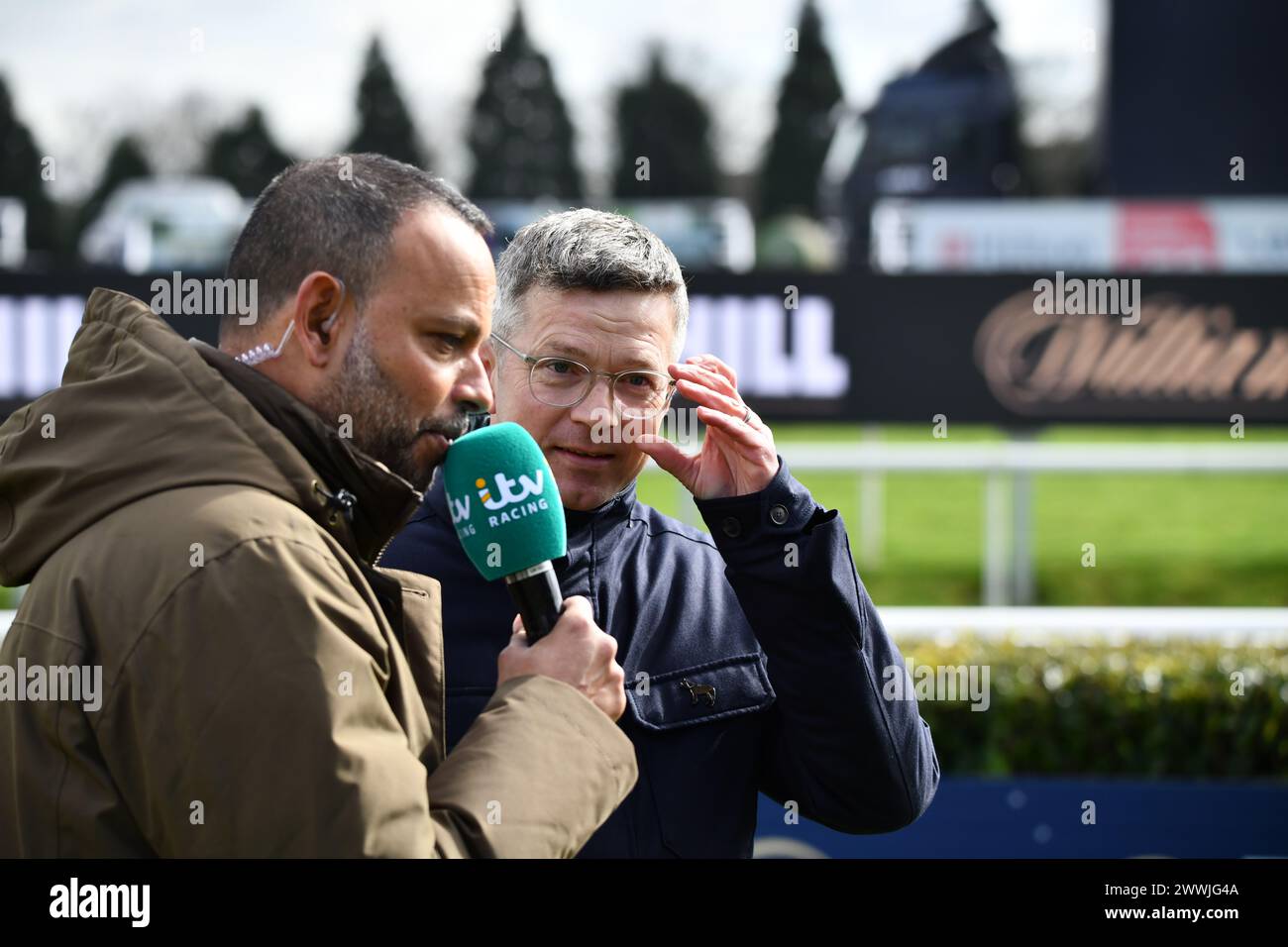 trainer Roger Varian with racing presenter Rishi Persad Stock Photo - Alamy
