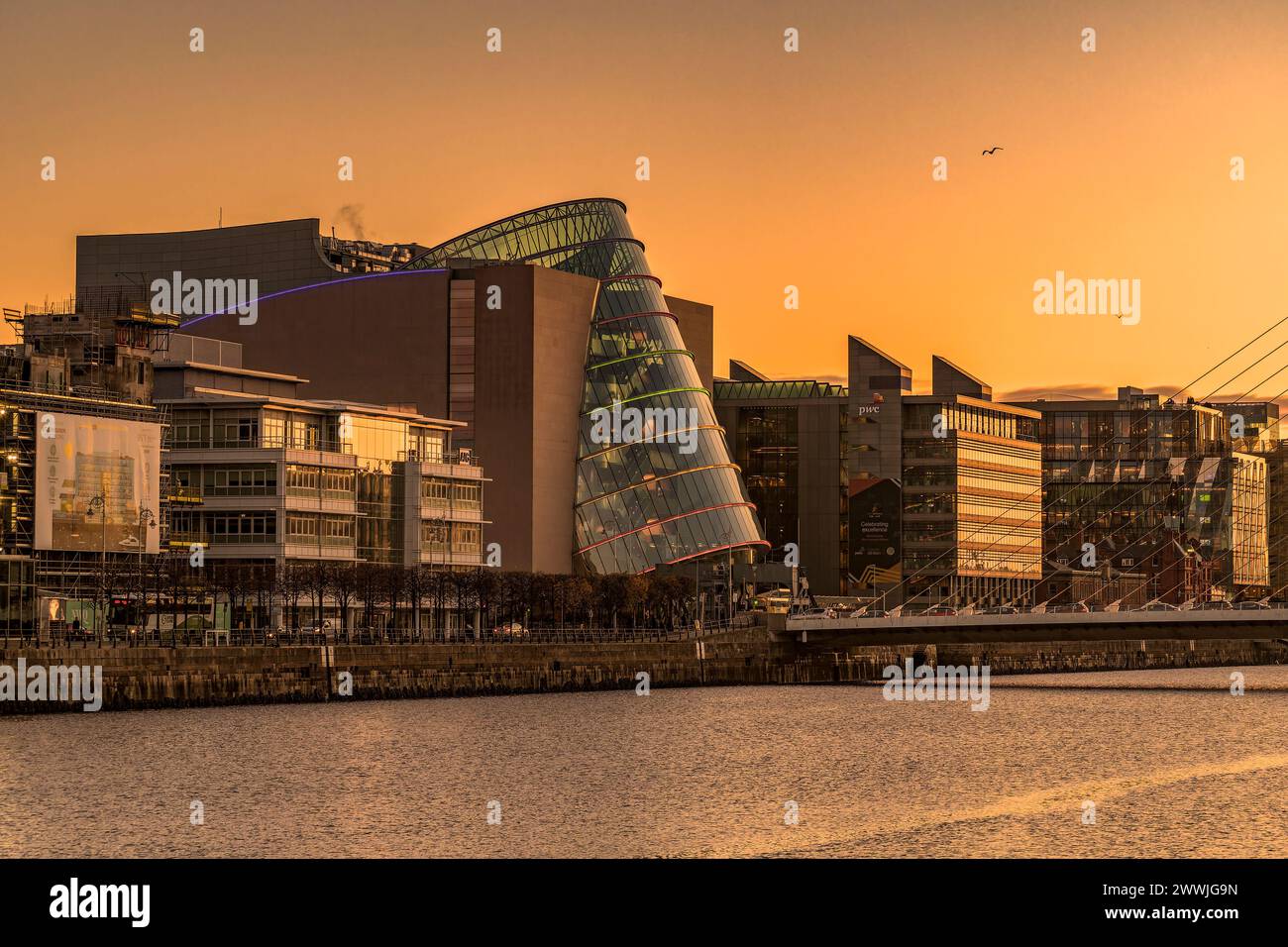 Sunrise at Liffey River over Dublin bridges. Ireland Stock Photo - Alamy