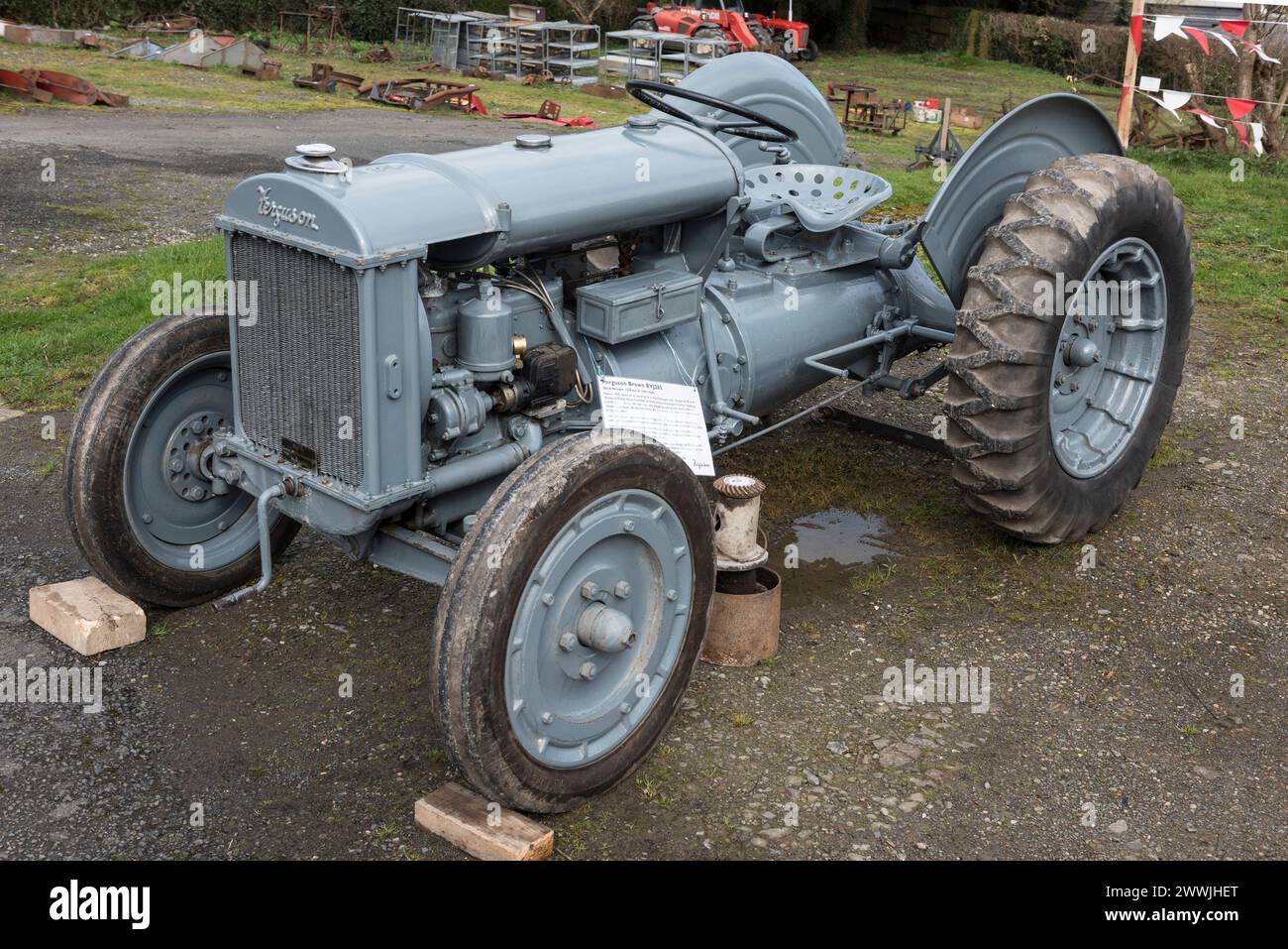 A vintage 1939 grey Ferguson Brown Model A farm tractor for sale at an ...