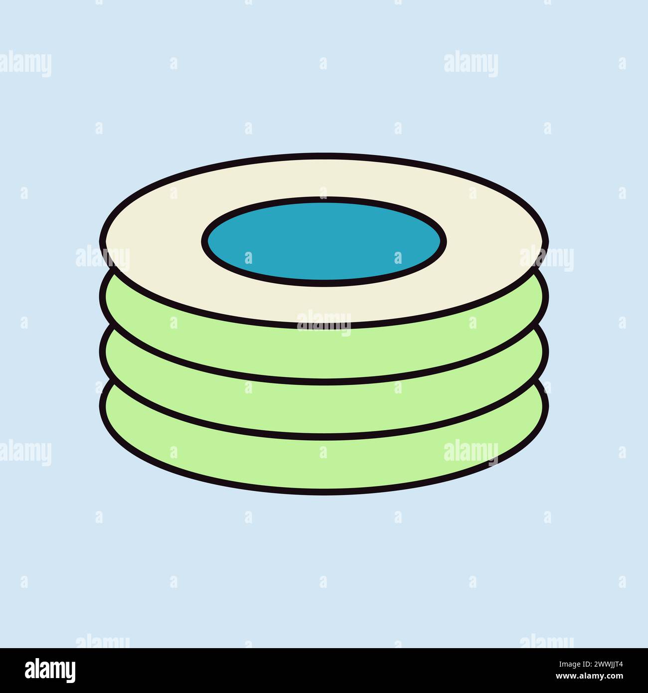 Plates, dishes vector color icon. Kitchen appliance. Graph symbol for ...