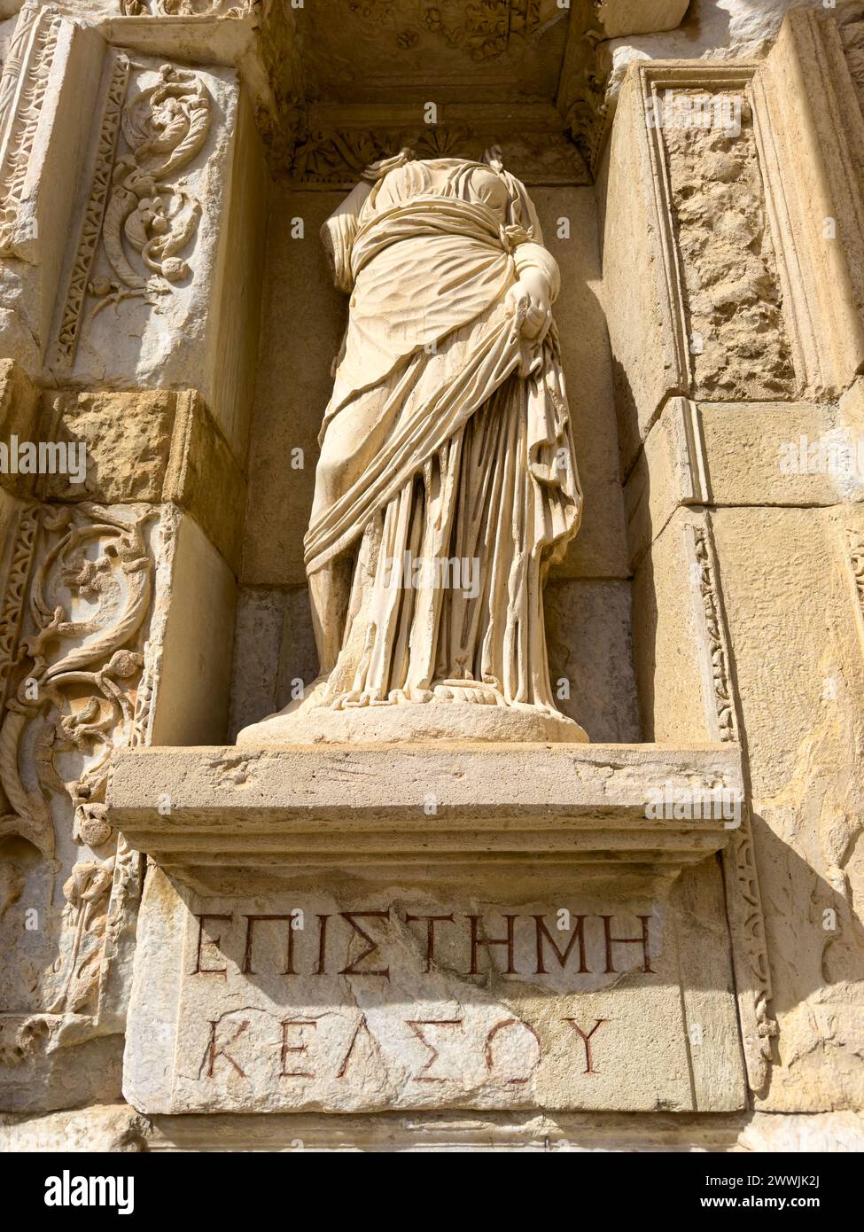 Ephesus ancient city Celsius library statues, ancient greek statue ...