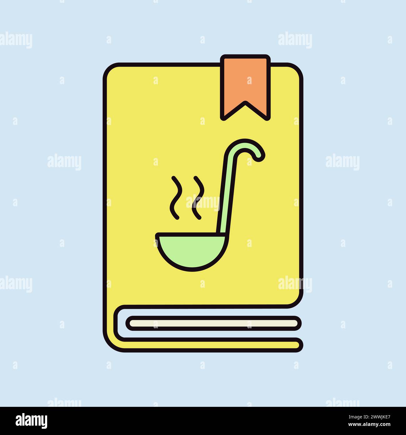 Cookbook or cookery book vector color icon. Recipe book. Kitchen ...