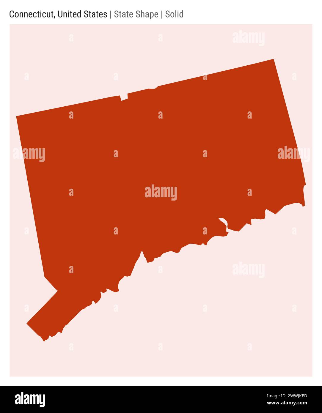 Connecticut, United States. Simple vector map. State shape. Solid style ...