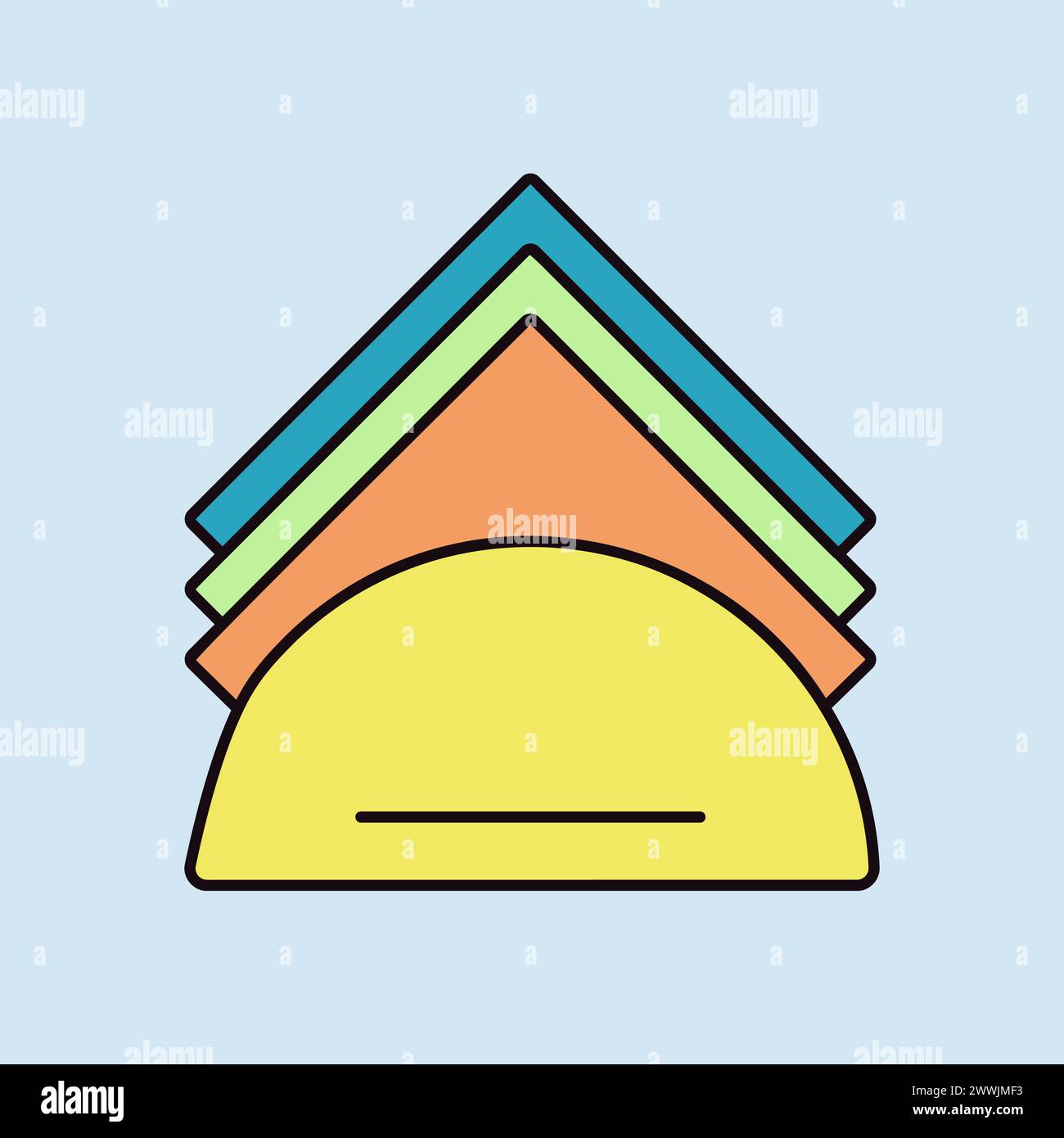 Napkins and napkin holder vector color icon. Kitchen appliance. Graph ...