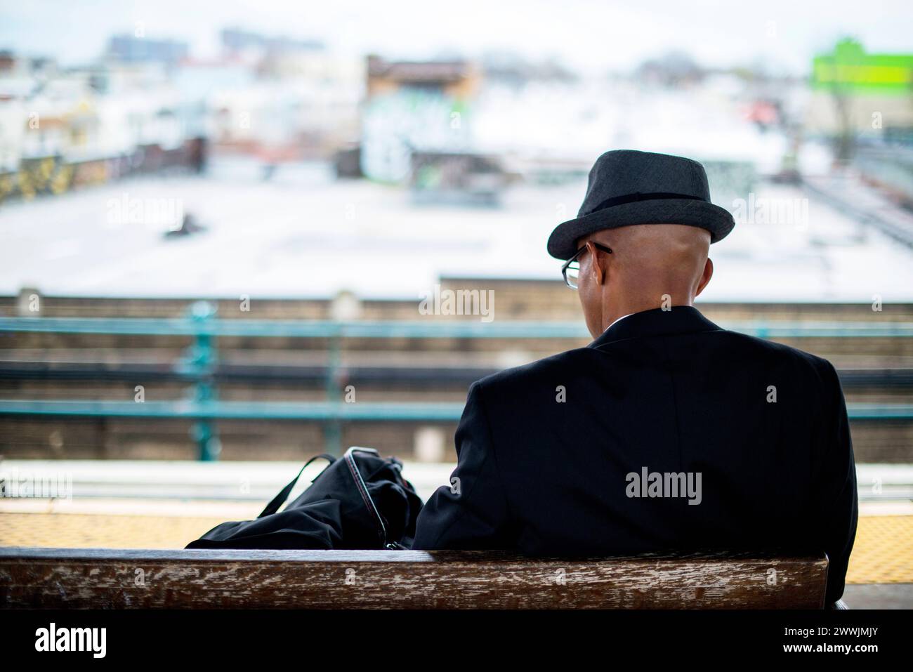 African-American subway commuter New York City, USA. African-American ...
