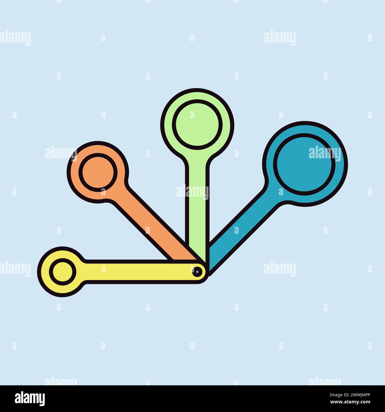 Measuring spoons vector color icon. Kitchen appliance. Graph symbol for ...