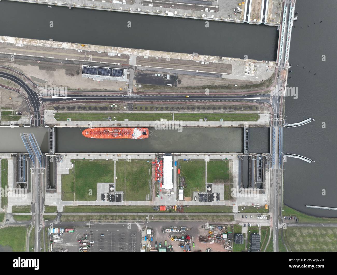 The North Sea Locks or Terneuzen Lock Complex in the Dutch city of ...