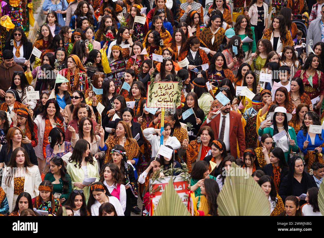 Al Hamdaniya, Iraq. 24th Mar, 2024. Iraqi Christians participate in the ...