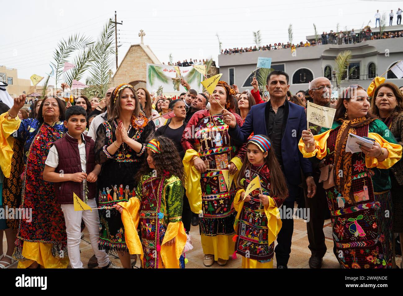 Al Hamdaniya, Iraq. 24th Mar, 2024. Iraqi Christians participate in the ...