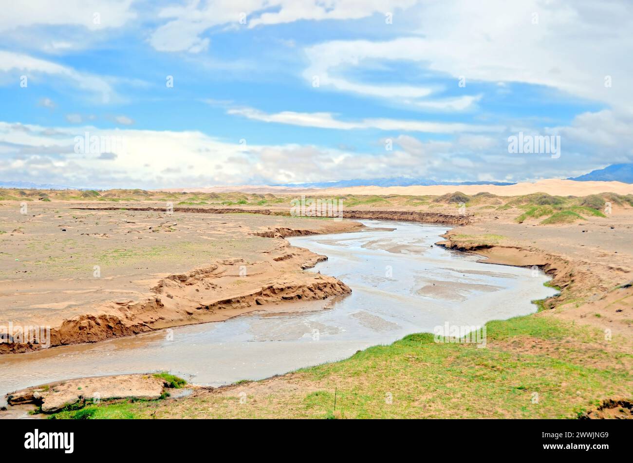 Erdene Grasslands and dunes on Gobi Desert, Mongolia Stock Photo - Alamy