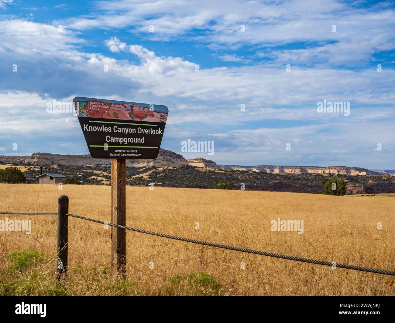 Entry sign, Knowles Canyon Overlook Campground, Rabbit Valley, McInnis ...