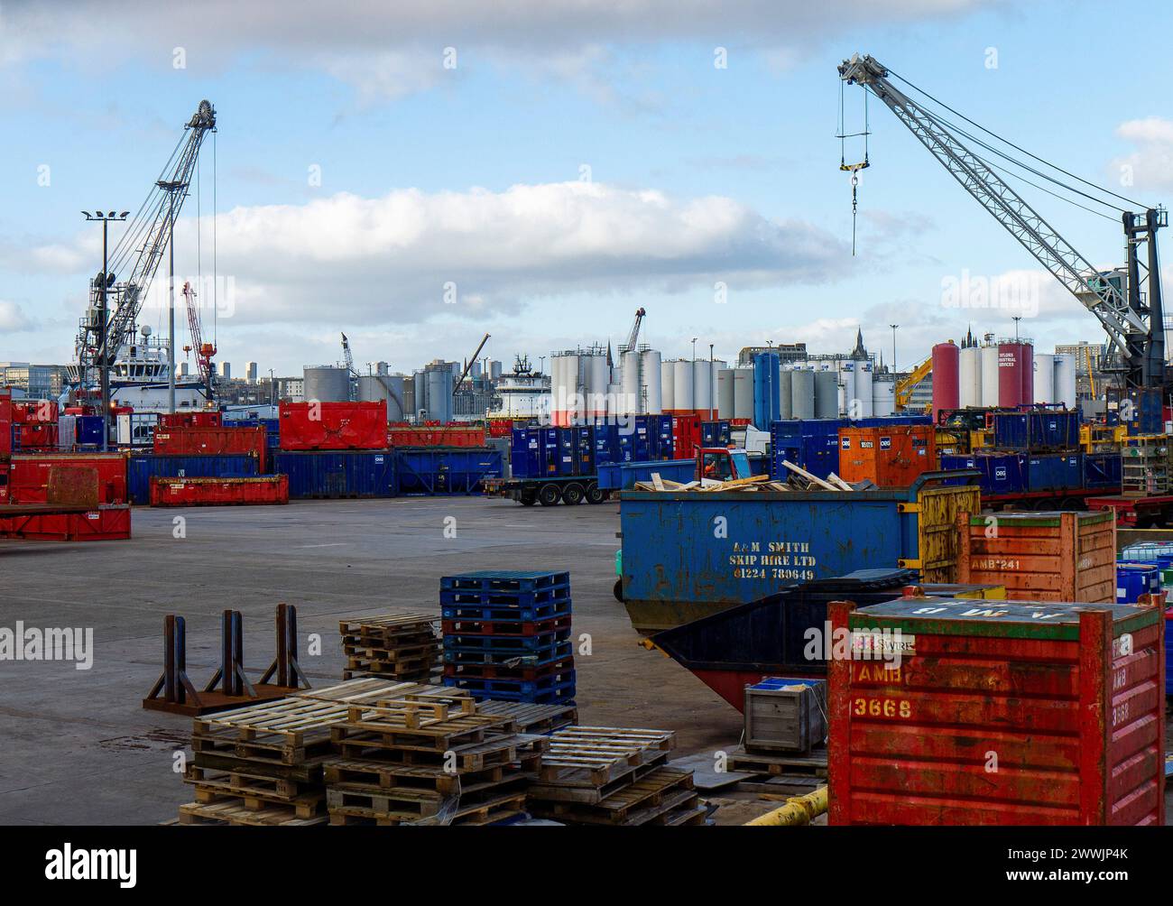 Port of Aberdeen (Aberdeen Harbour) seen from Sinclair Road, Torry ...