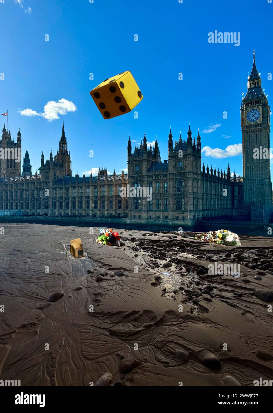 Climate change. Pollution. River Thames. Pollution. Dirty rivers, lakes ...