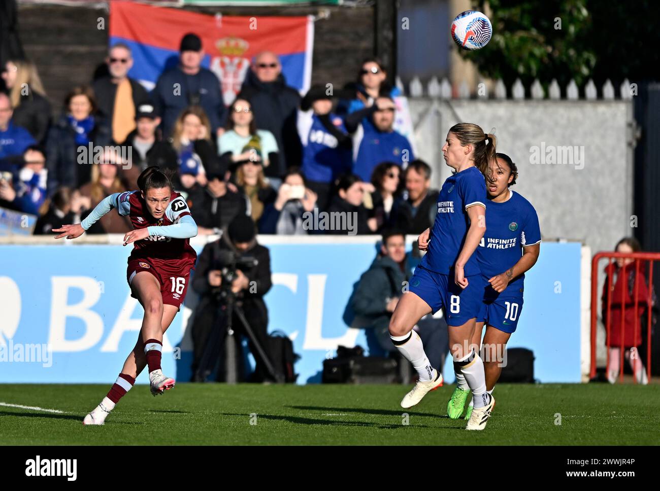 Dagenham, UK. 24th Mar, 2024. Womens Super League. West Ham V Chelsea ...