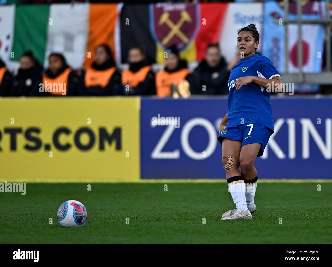Dagenham, UK. 24th Mar, 2024. Womens Super League. West Ham V Chelsea ...