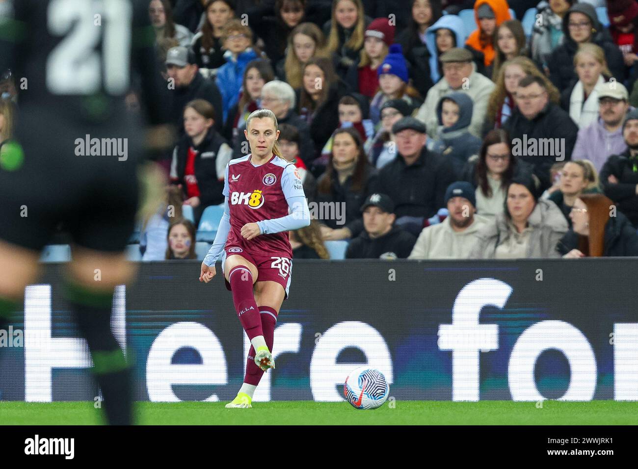 Birmingham, UK. 24th Mar, 2024. Aston Villa's Noelle Maritz in action ...