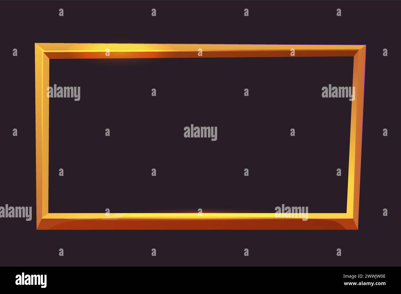 Golden frame game medieval menu, user interface shiny border. Empty ...