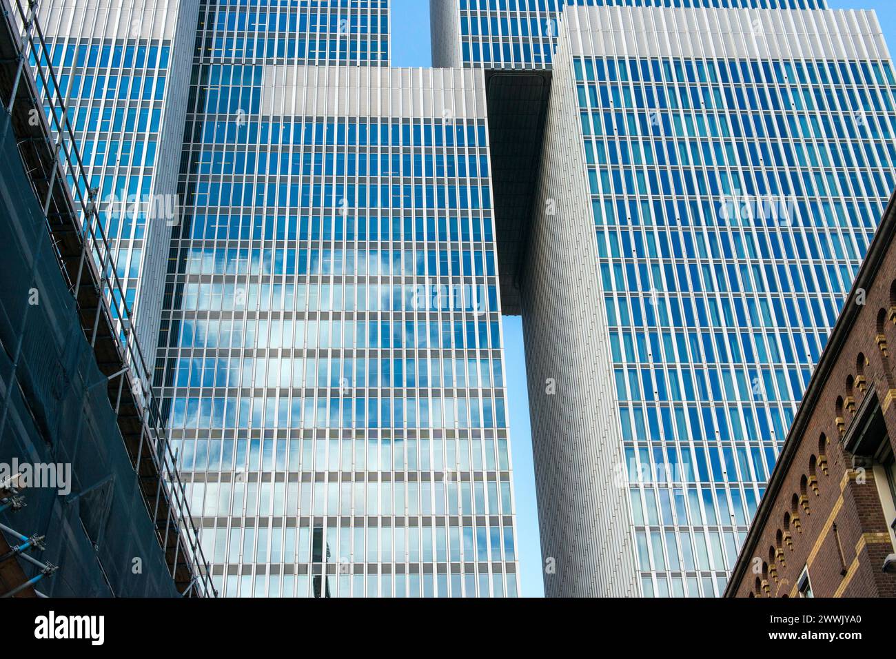 Old & New Rotterdam, Netherlands. Newly build skyscraper and largest ...