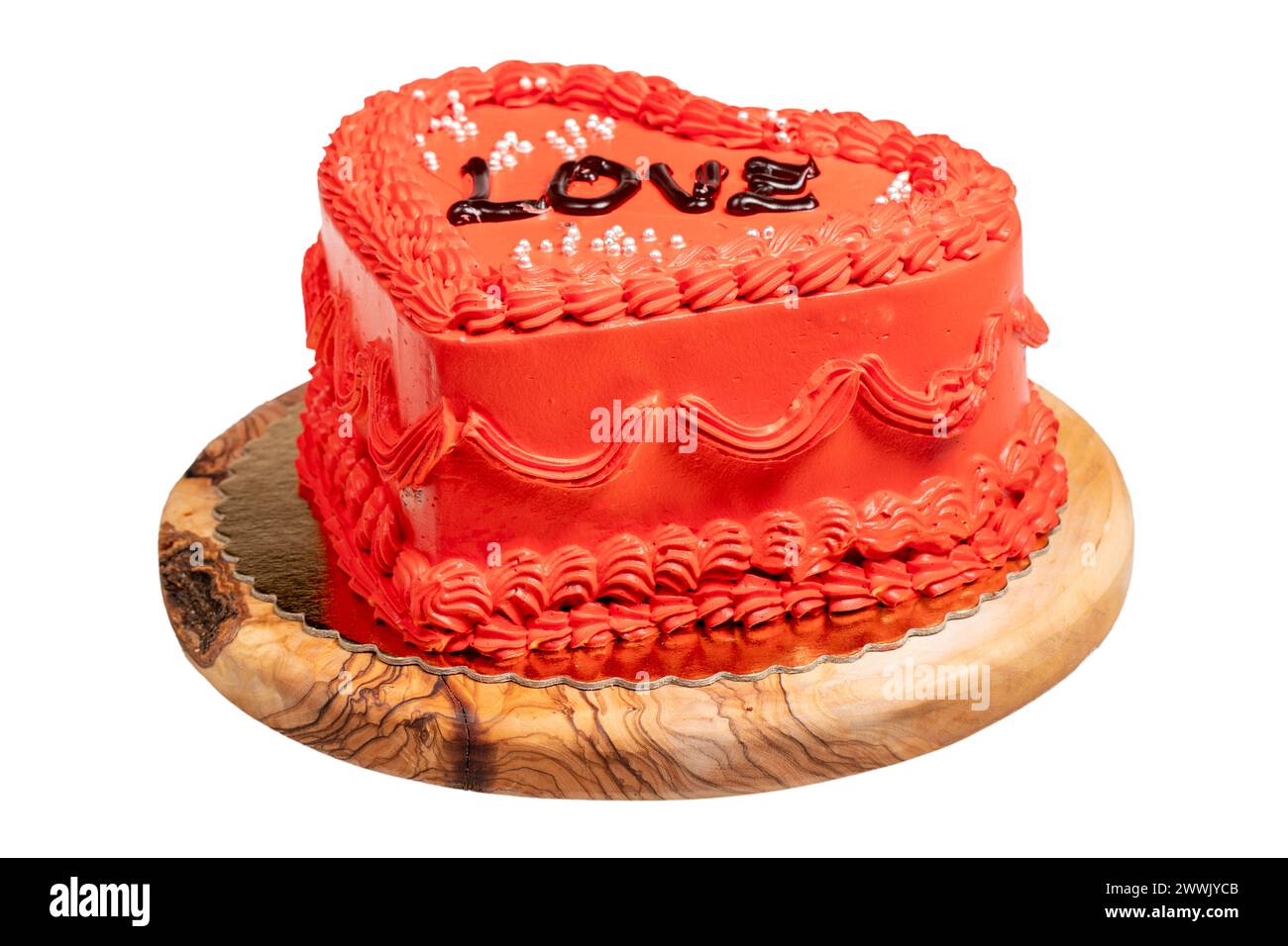 Heart shaped cake isolated on white background. Specially designed ...