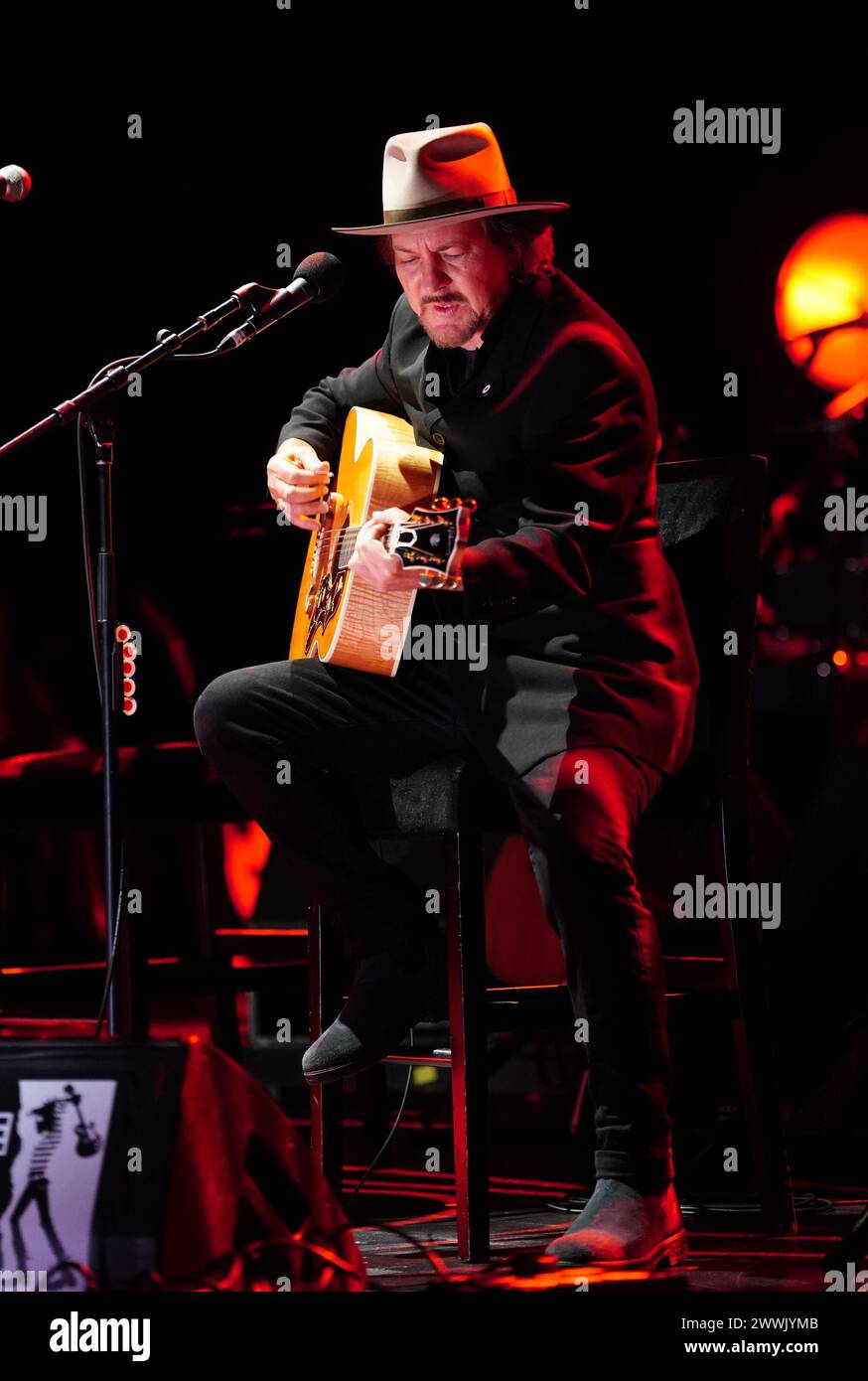 Eddie Vedder, on stage during 'Ovation' a celebration of 24 Years of ...