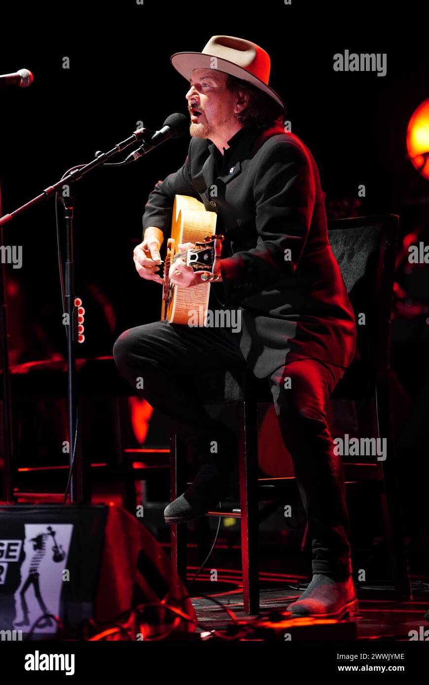 Eddie Vedder, on stage during 'Ovation' a celebration of 24 Years of ...