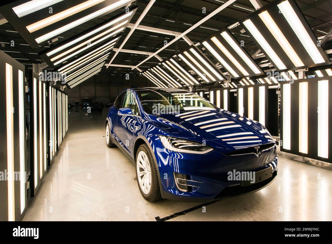 The New Tesla X in Quality Control Tilburg, Netherlands. A brand new ...
