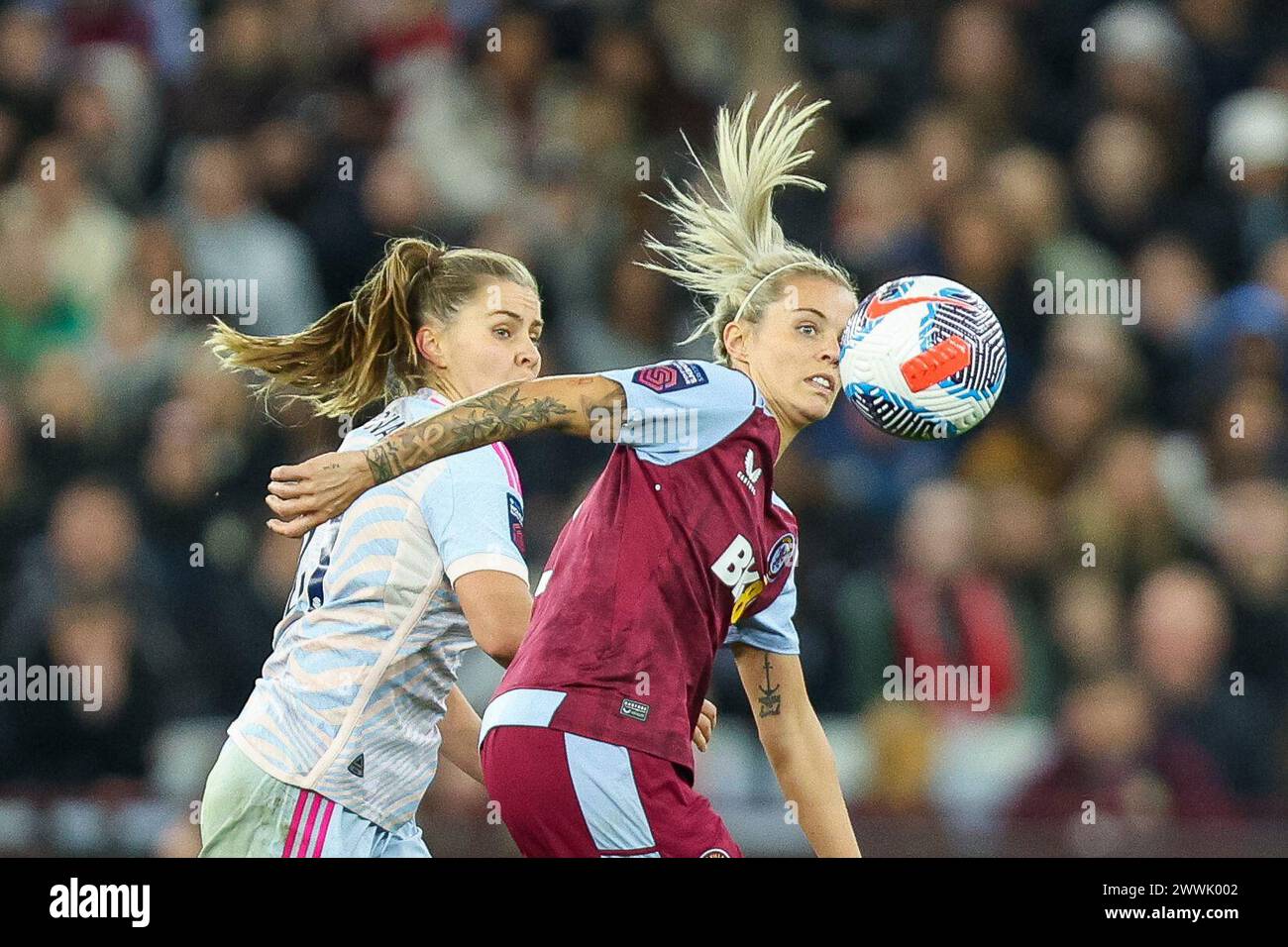 Birmingham, UK. 24th Mar, 2024. Arsenal's Victoria Pelova & Aston Villa ...
