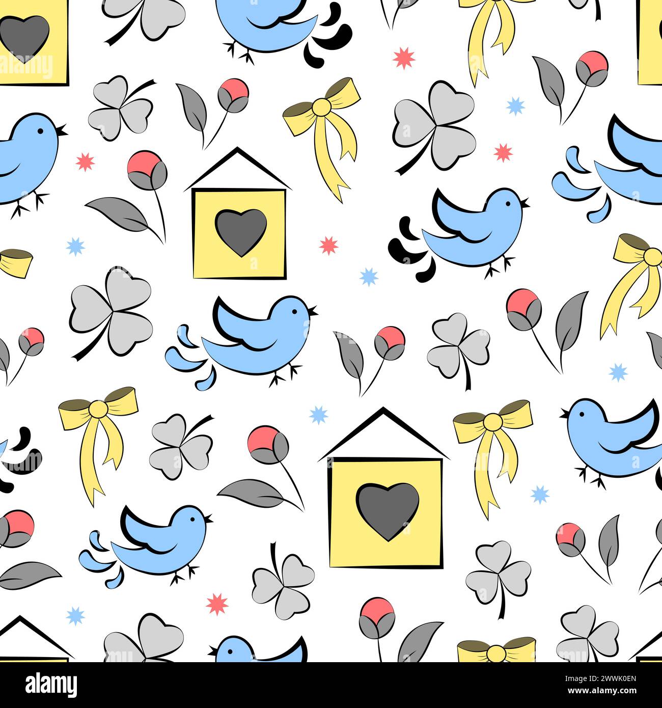 Birdhouse pattern Stock Vector Images - Alamy