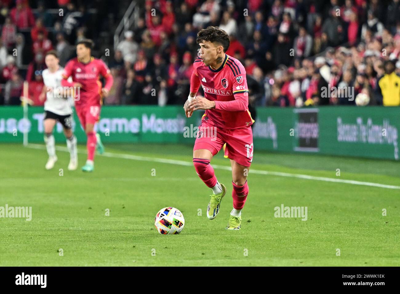 St. Louis, Missouri, USA. 23rd Mar, 2024. St. Louis City SC midfielder ...