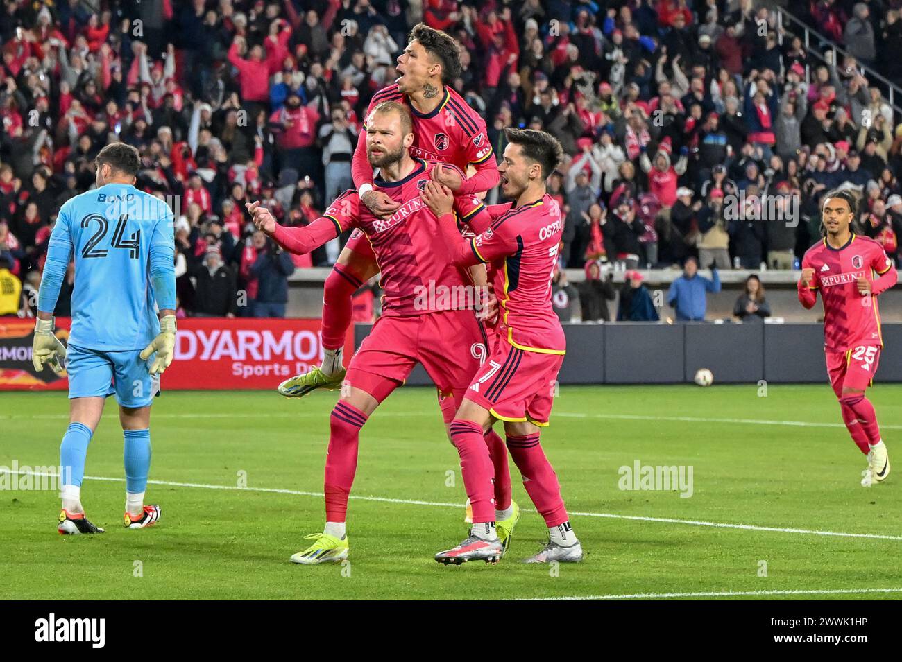 St. Louis, Missouri, USA. 23rd Mar, 2024. St. Louis City SC forward ...