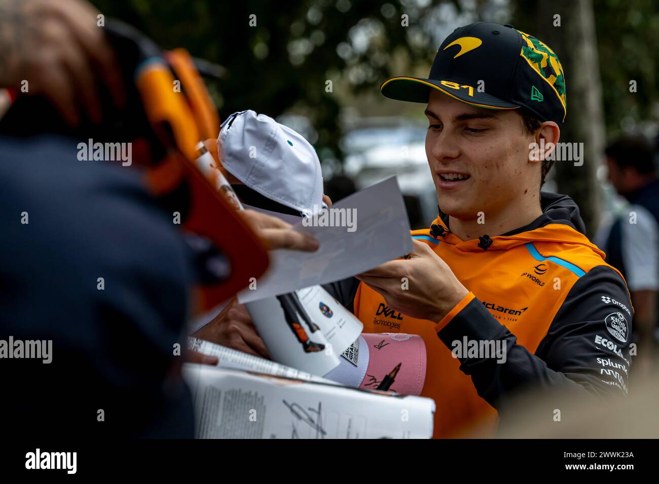 Melbourne, Australia, March 23, Oscar Piastri, from Australia competes ...
