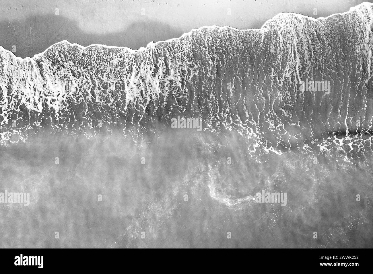 [aerial] overhead beach sand waves Black and White Stock Photos ...