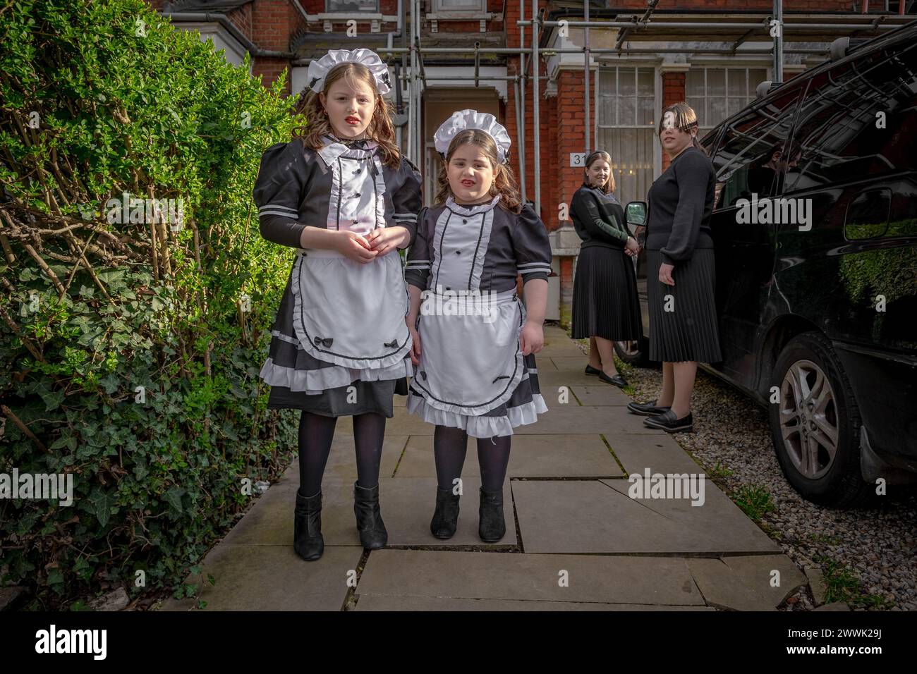 London, UK. 24th March, 2024. British Haredi Jews in north London ...