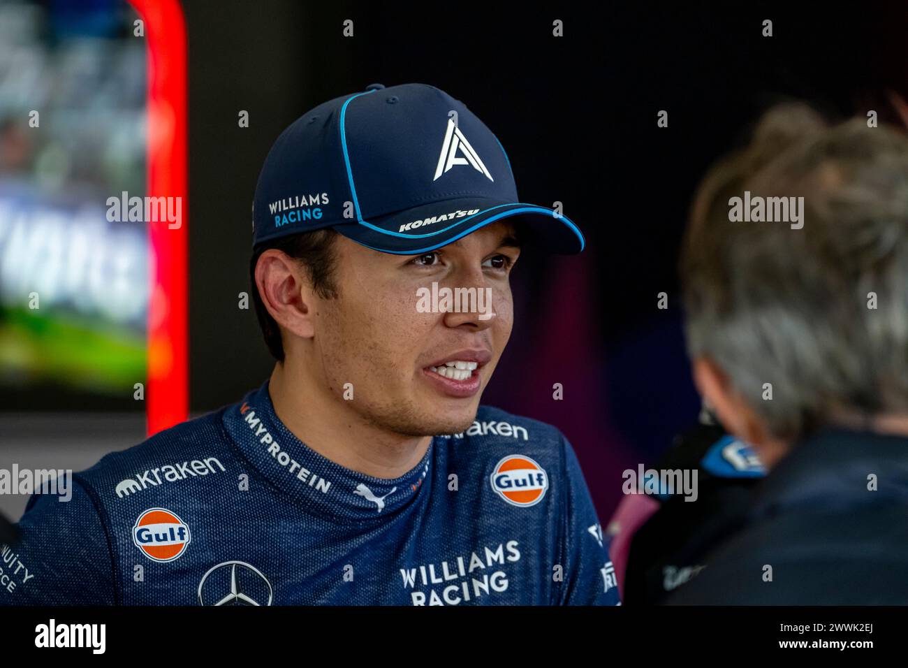 Melbourne, Australia, March 23, Alex Albon, from Thailand competes for ...